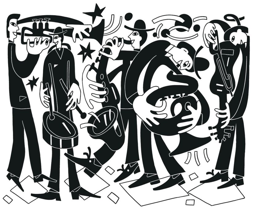 Twisty Jazz Band Wall Mural - Murals Your Way