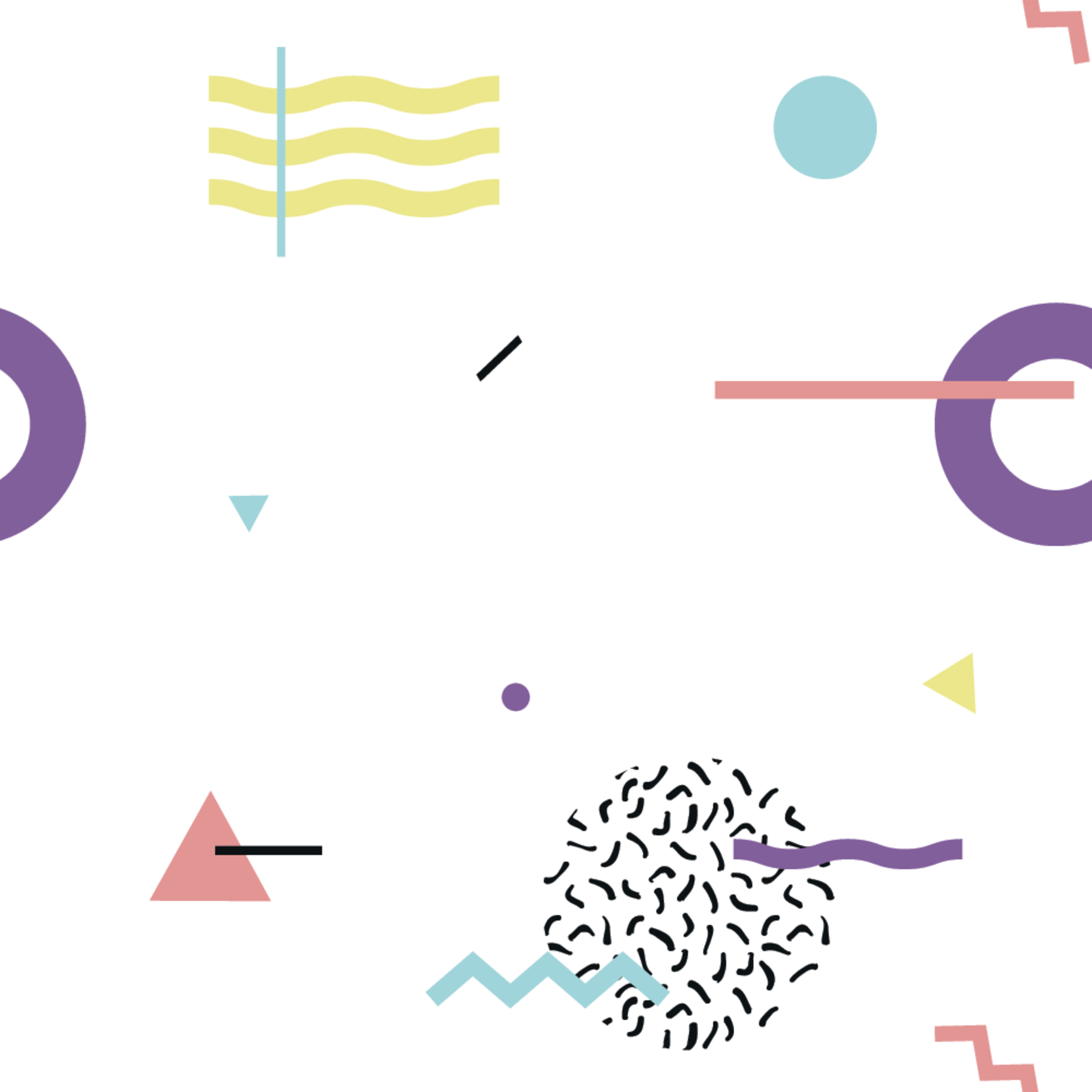 Abstract Geometric Memphis Pattern Wall Mural - Murals Your Way