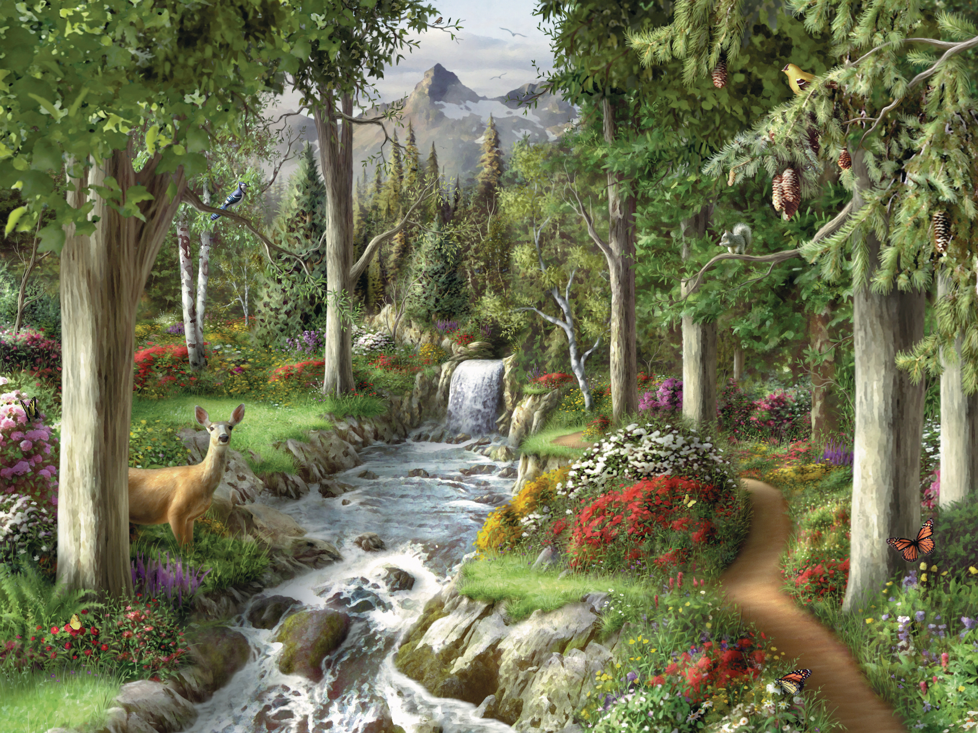 Down The Calming Stream Mural By Alan Giana - Murals Your Way