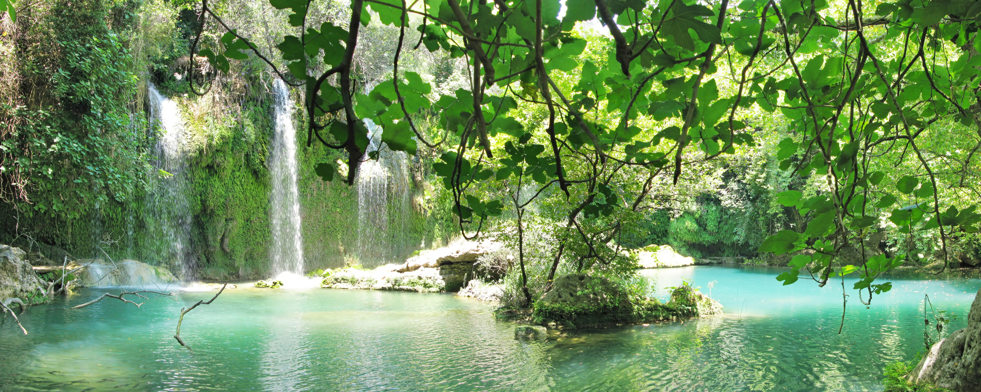 Panoramic Waterfall In Deep Forest Mural - Murals Your Way
