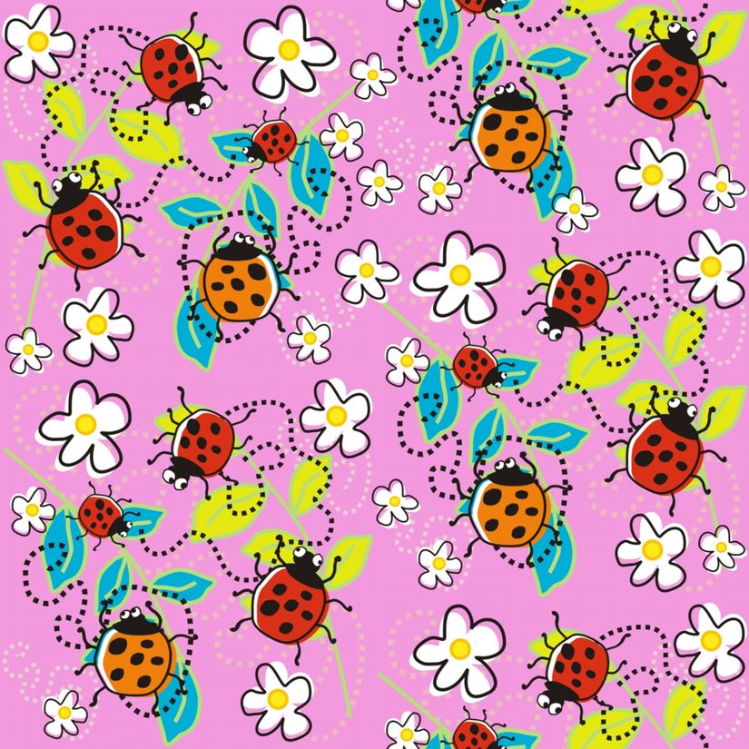Ladybugs and Flowers Mural - Murals Your Way