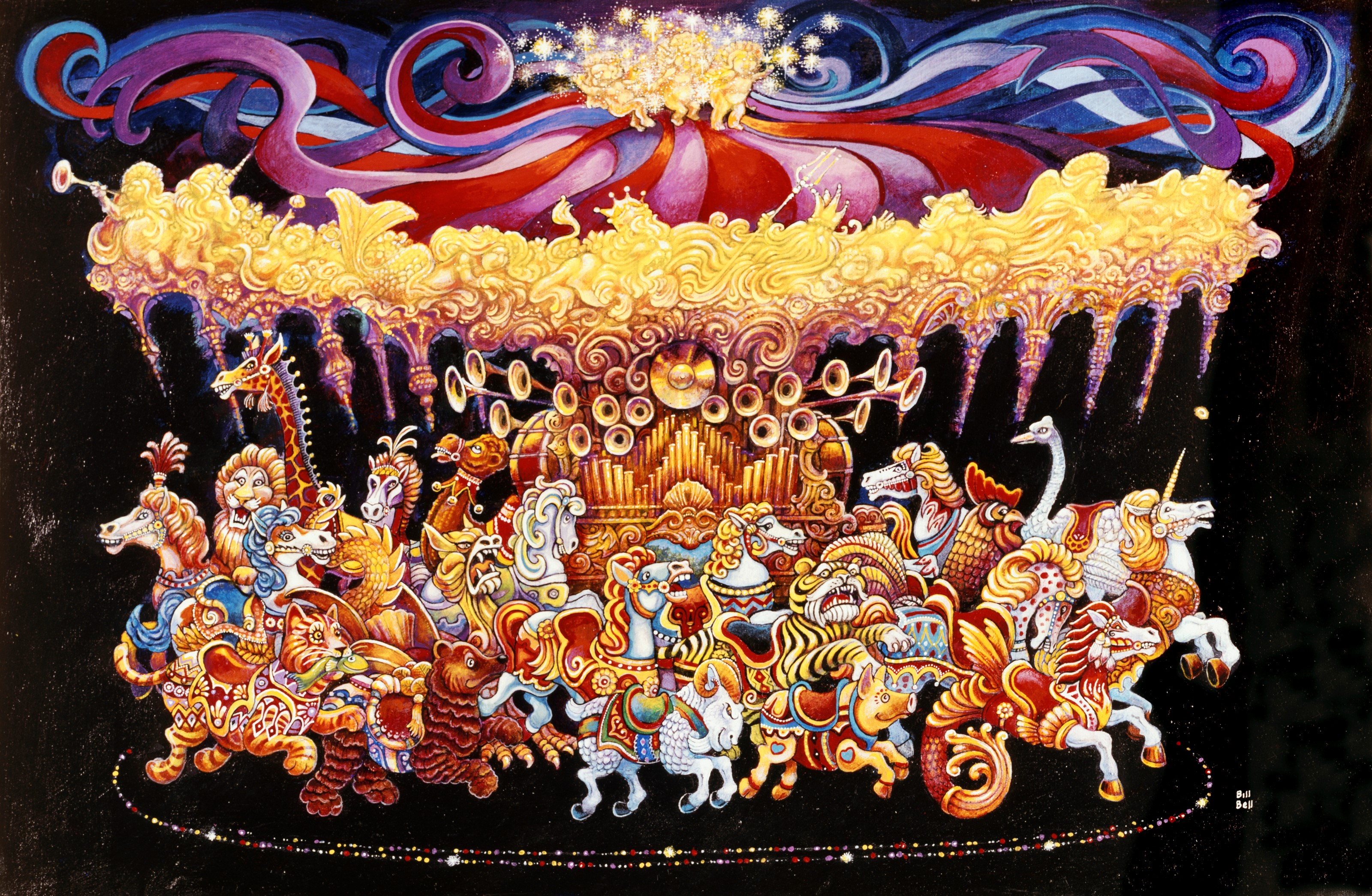 Velvet Carousel Mural Wallpaper - Murals Your Way