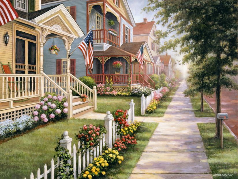 Country Homes Mural - John Zaccheo - Murals Your Way