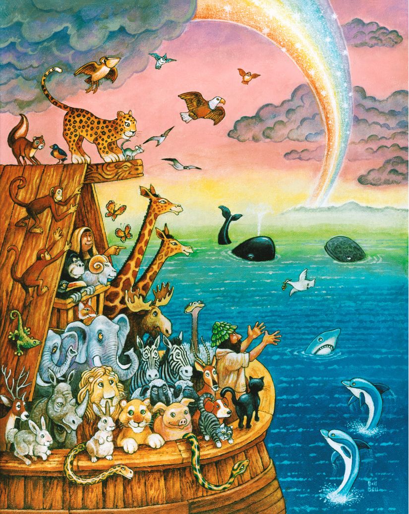 Noah And The Rainbow Wall Mural Bill Bell - Murals Your Way