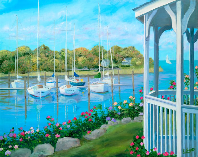 Gazebo On The Harbor Mural - Murals Your Way