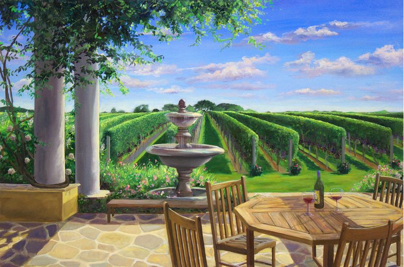 Vineyard And Veranda 2 Mural Wallpaper - Murals Your Way