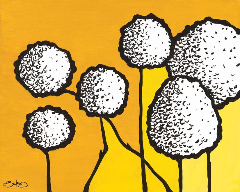 Flowers In Unity - Yellow Mural - David Bromstad - Murals Your Way