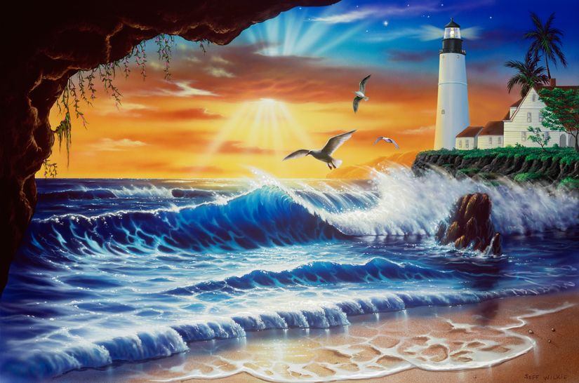 Enchanted Lighthouse Mural - Jeff Wilkie - Murals Your Way