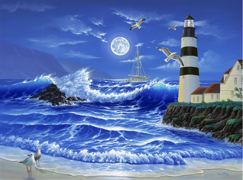 Lighthouse Romance Mural - Jeff Wilkie - Murals Your Way