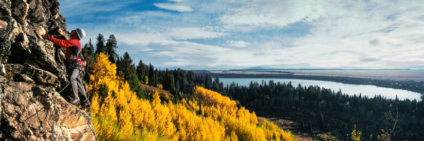 Climber Scaling Granite Cliff Wall Mural - Murals Your Way