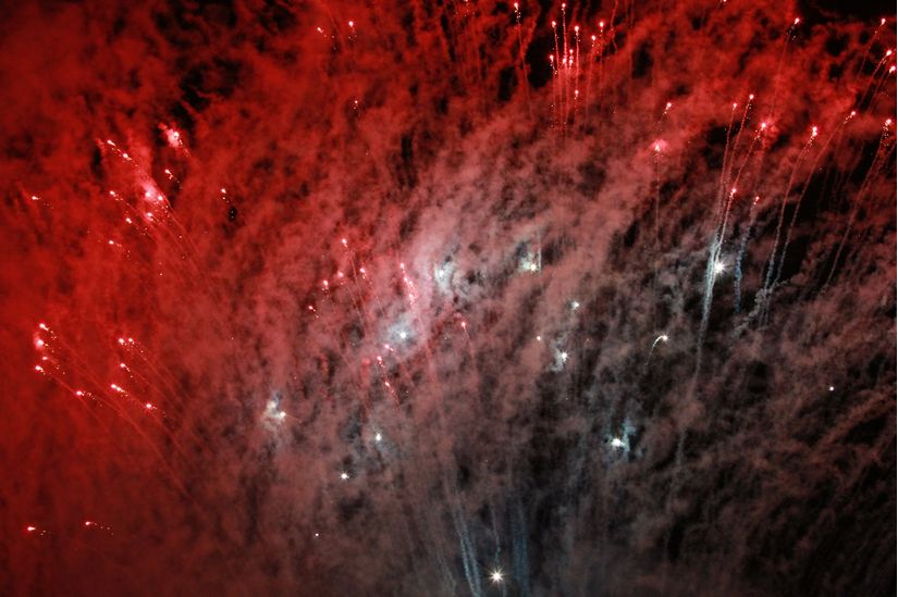 Red Fireworks Wall Mural - Murals Your Way