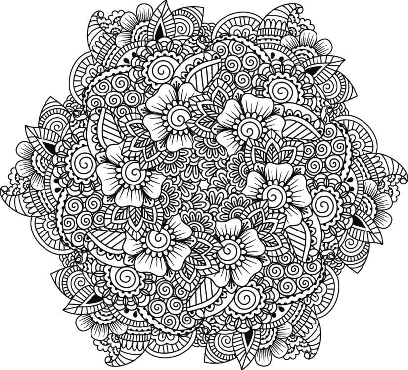 Flower Doodle Swirl Mandala Mural - Murals Your Way