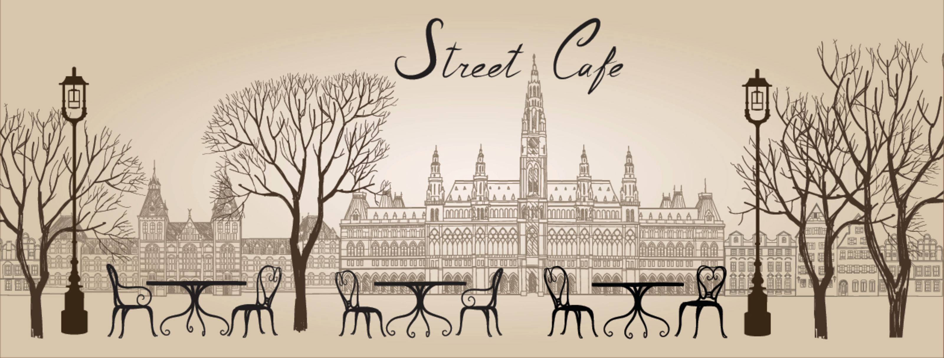 Vienna Street Cafe Wall Mural - Murals Your Way