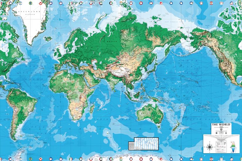 EGI World Map (Asian) Mural - EGI Maps - Murals Your Way