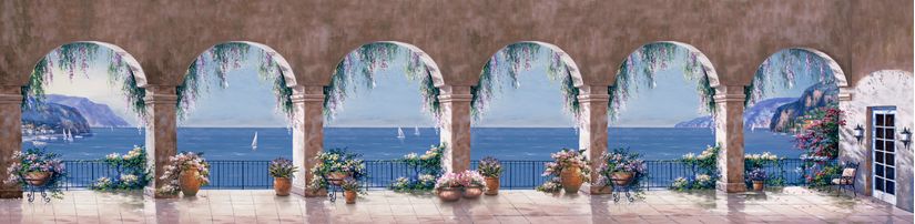 Mediterranean Arch - Panoramic Wall Mural By Sung Kim - Murals Your Way