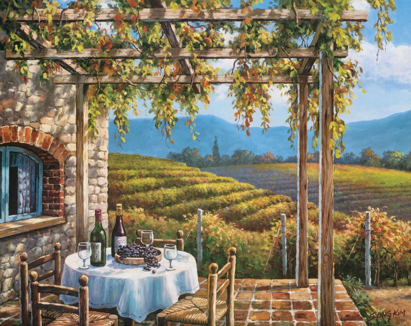 Vineyard Terrace Mural By Sung Kim - Murals Your Way