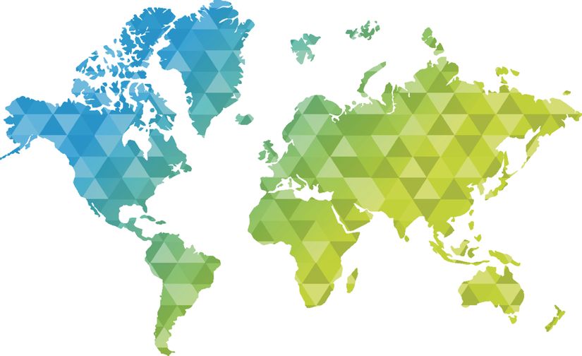 Geometric World Map Wall Mural - Murals Your Way