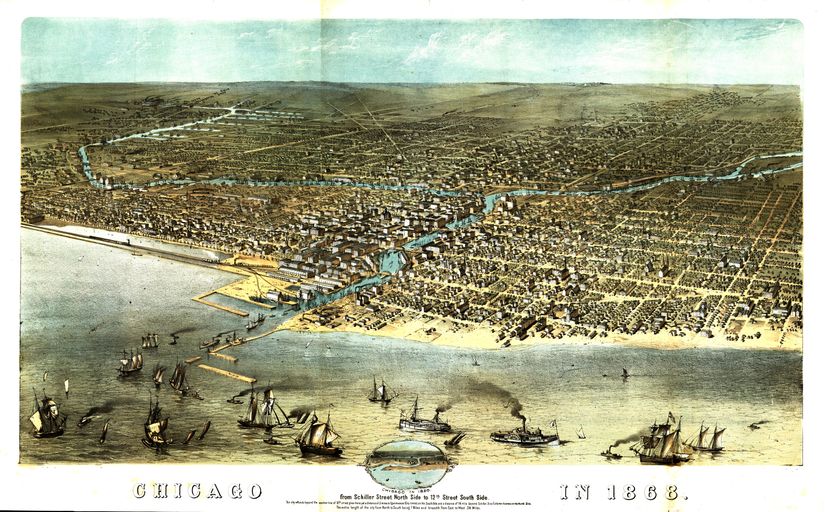 Chicago, IL 1868 Wall Mural - Murals Your Way