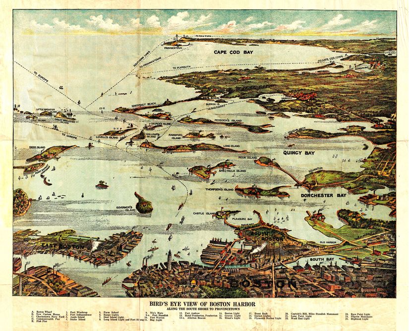 Boston Harbor 1899 Map Wall Mural - Murals Your Way