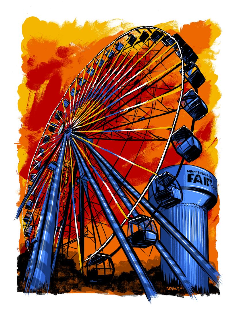 Minnesota State Fair Ferris Wheel Wall Mural - Murals Your Way
