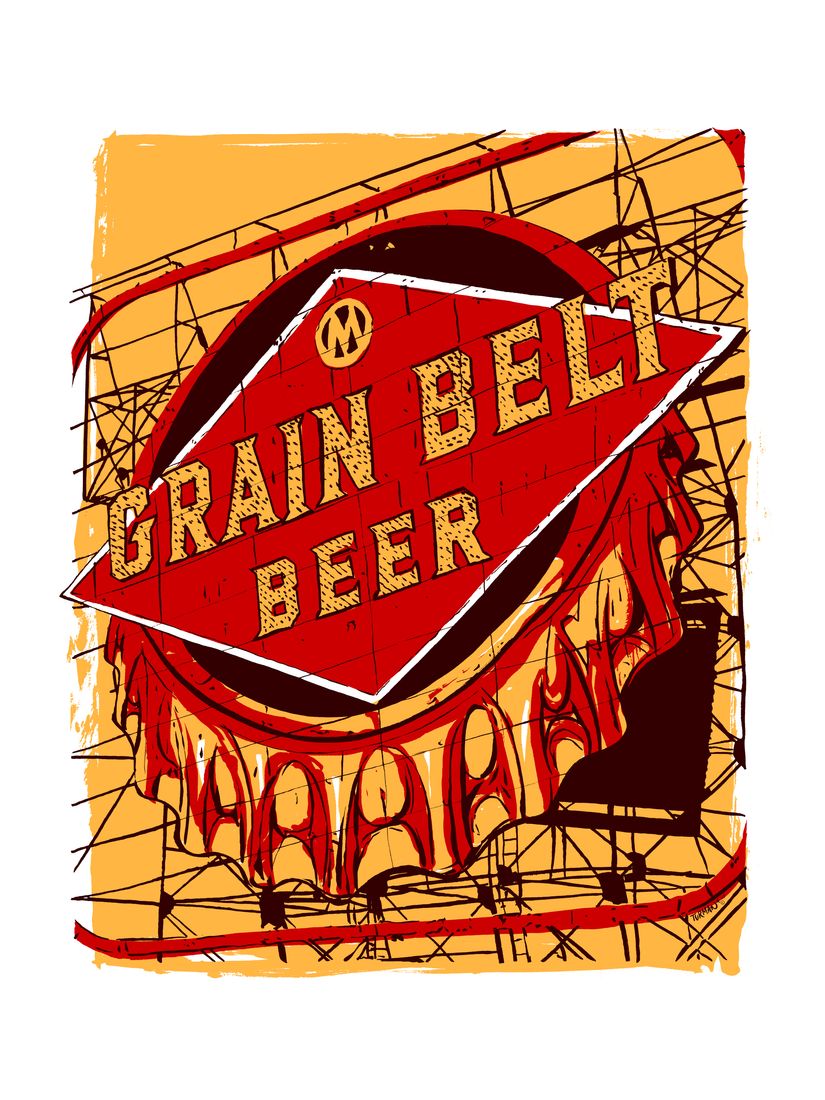 Grain Belt Sign Wall Mural - Murals Your Way