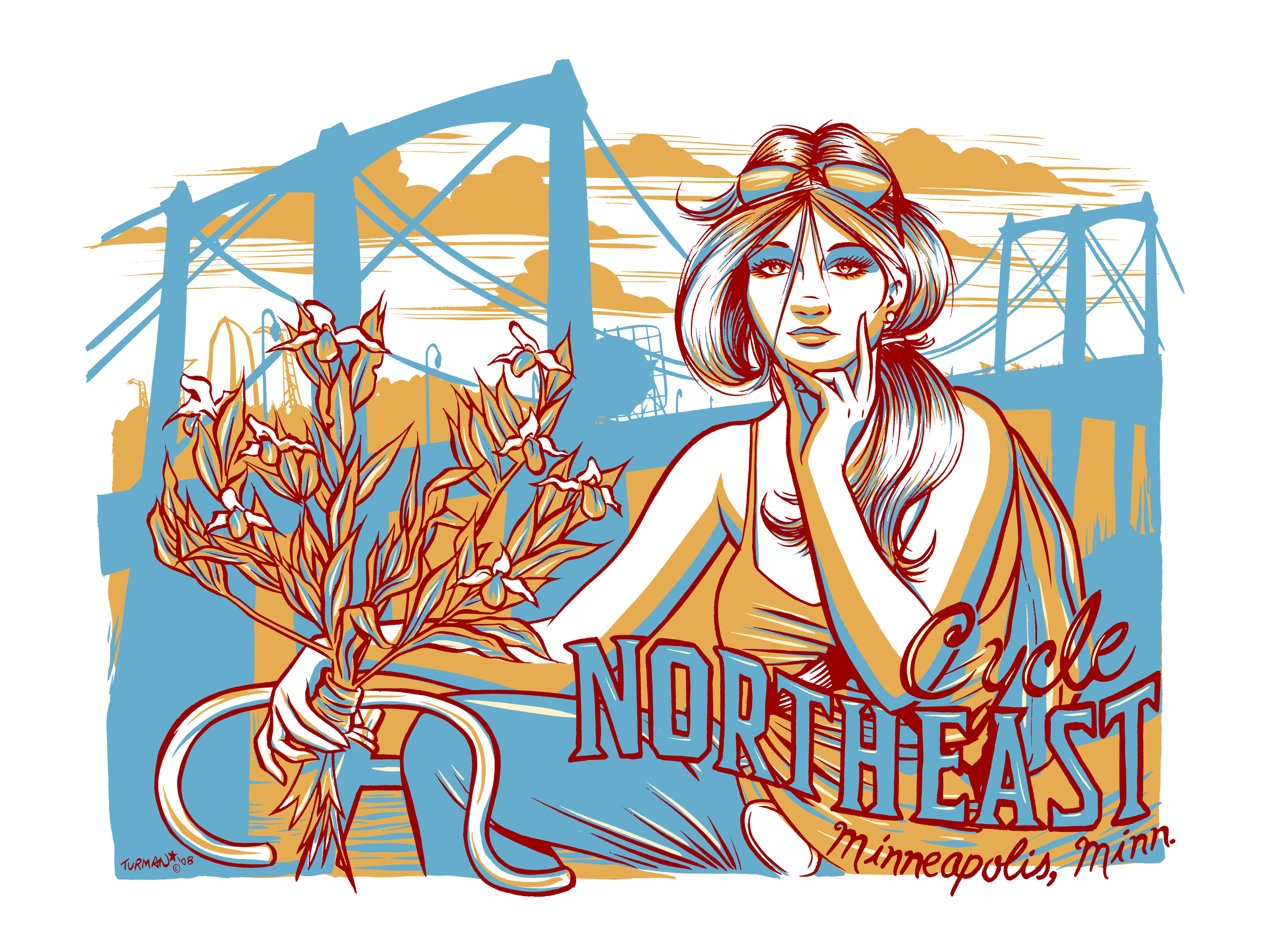 Cycle Northeast Wall Mural - Murals Your Way