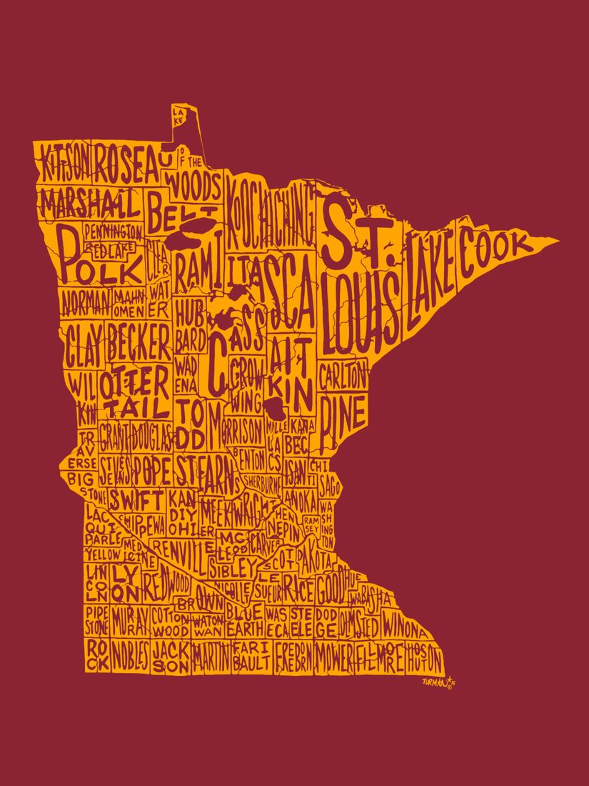Minnesota Counties Wall Mural - Murals Your Way