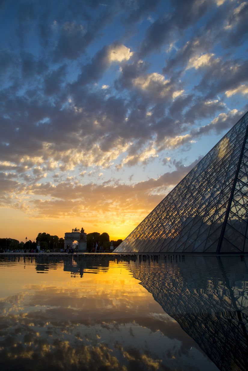 Louvre Sunset Reflections Mural - Brian Jannsen - Murals Your Way
