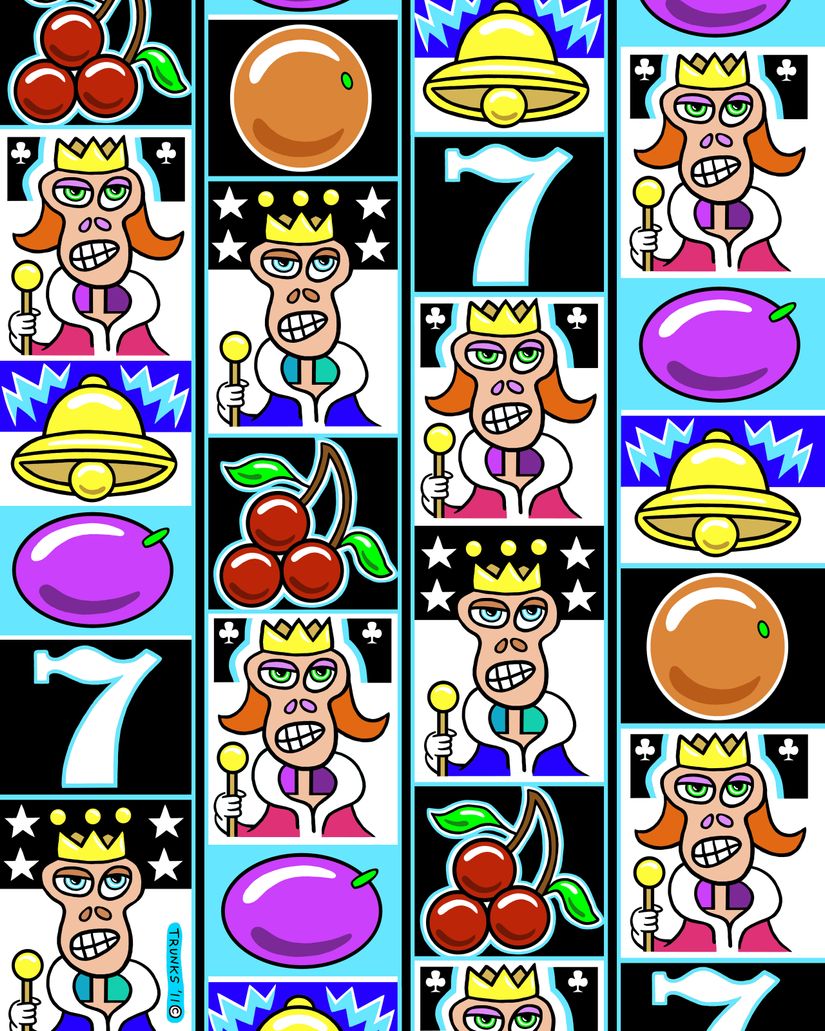 Chimp Jackpot Mural - Chuck Trunks - Murals Your Way