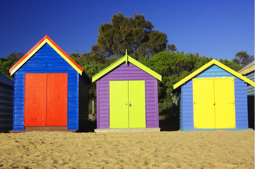 Bathing Boxes Mural - David Wall - Murals Your Way