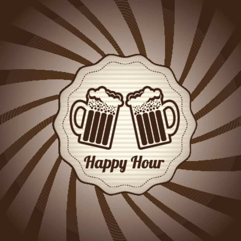 Happy Hour Illustration Mural - Murals Your Way