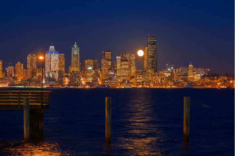 Seattle Moonrise Mural - Terry Donnelly - Murals Your Way