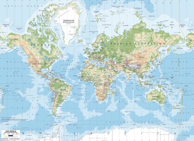 Customized World Map 2 Wall Mural - Murals Your Way Customized World Map 2 Wall Mural - Murals Your Way