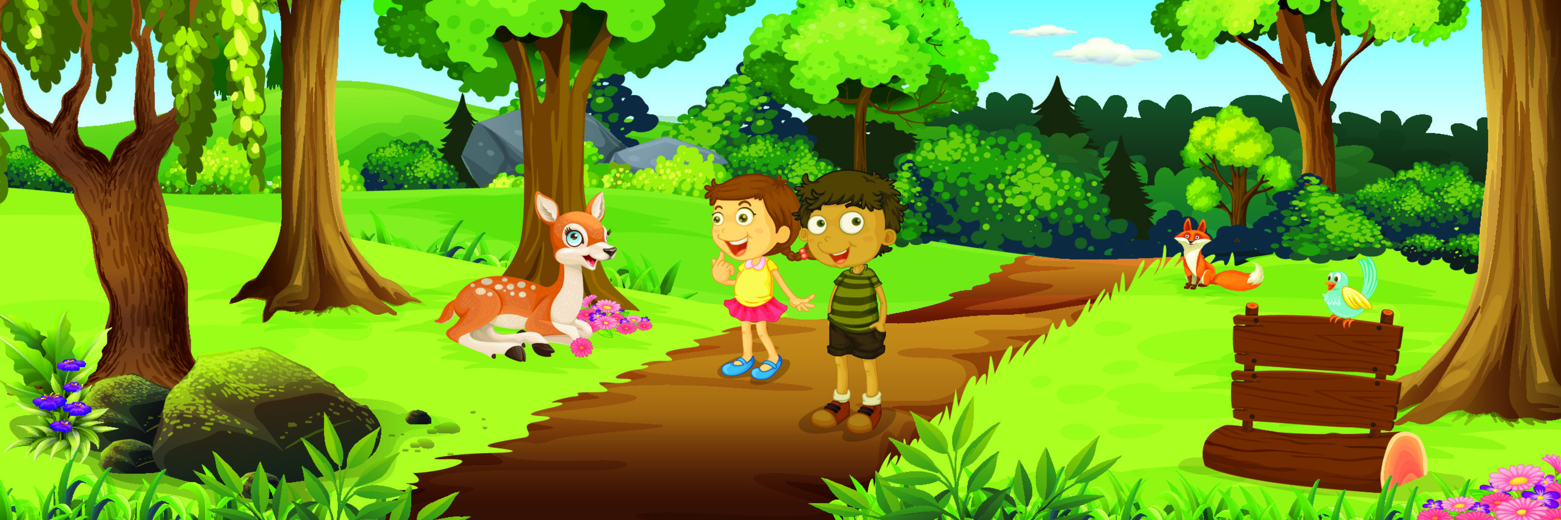 Friendly Forest #2 Wall Mural - Murals Your Way