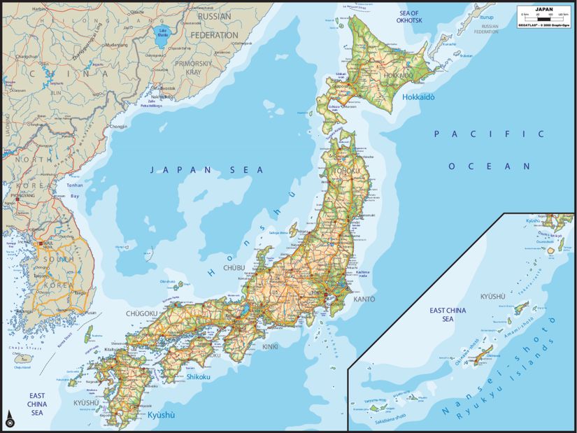 Japan Map Wall Mural - Murals Your Way