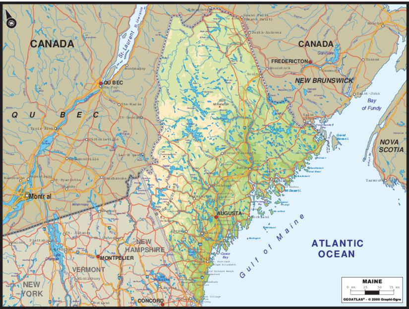 Maine Map Mural Wallpaper - Murals Your Way