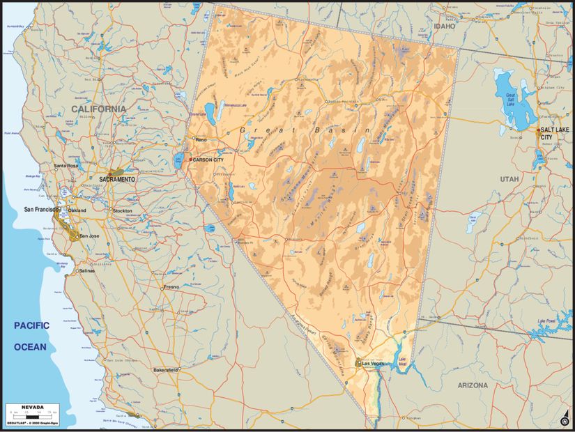 Nevada Map Wall Mural - Murals Your Way