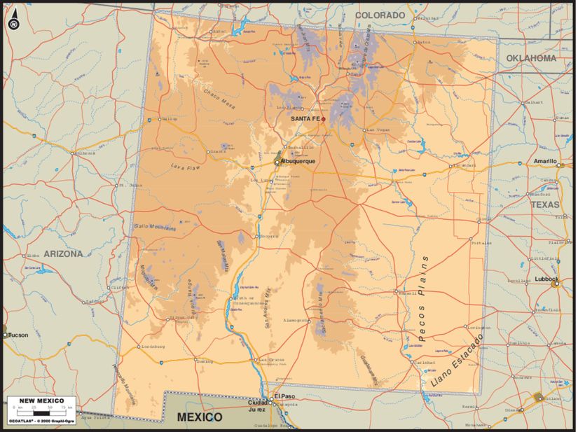 New Mexico Map Mural - Murals Your Way