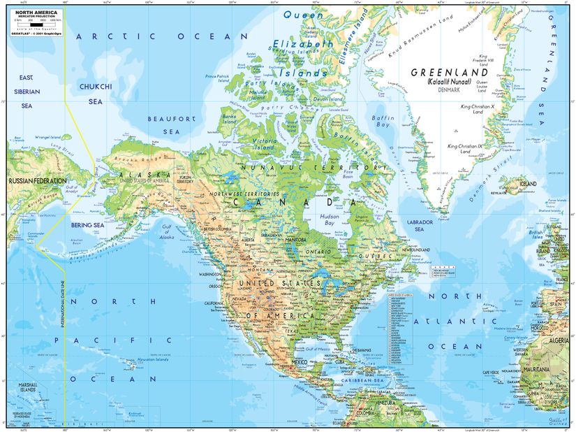 North America Mural By EGI Maps - Murals Your Way