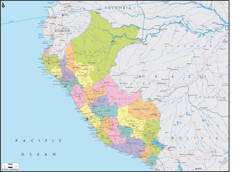 Peru 2 Map Mural - Murals Your Way