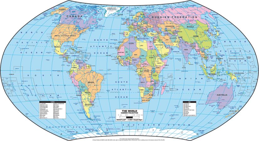 The World 5 Map Wallpaper Mural - Murals Your Way