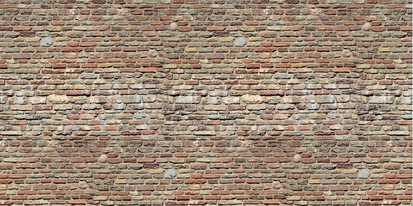 Old Multicolored Brick Panoramic Wall Mural - Murals Your Way