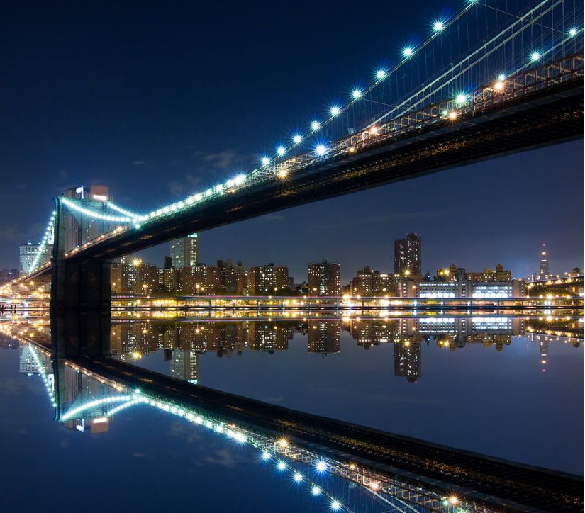 New York Bridge At Night Wallpaper