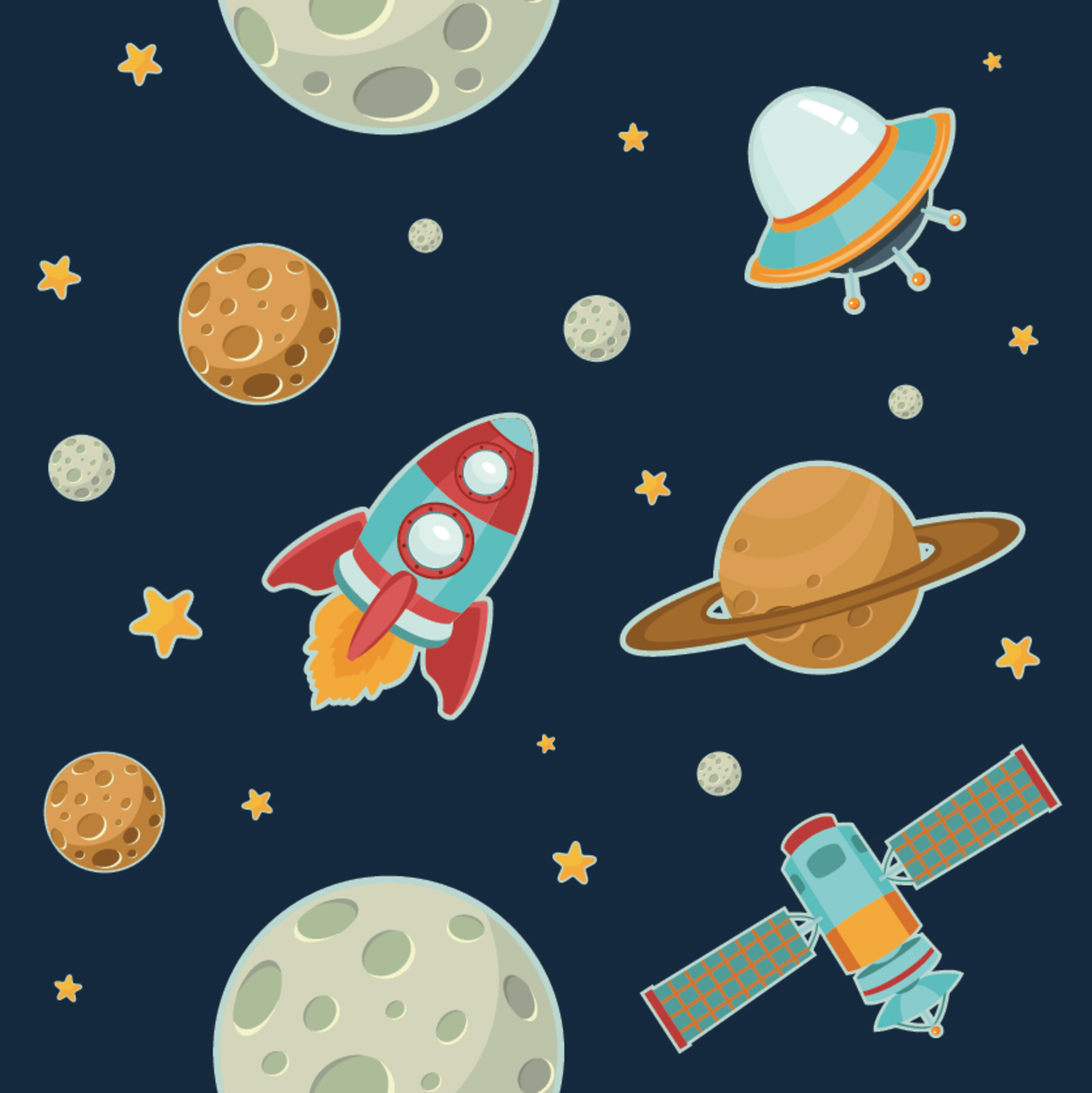 Blast Off Pattern Wall Mural - Murals Your Way
