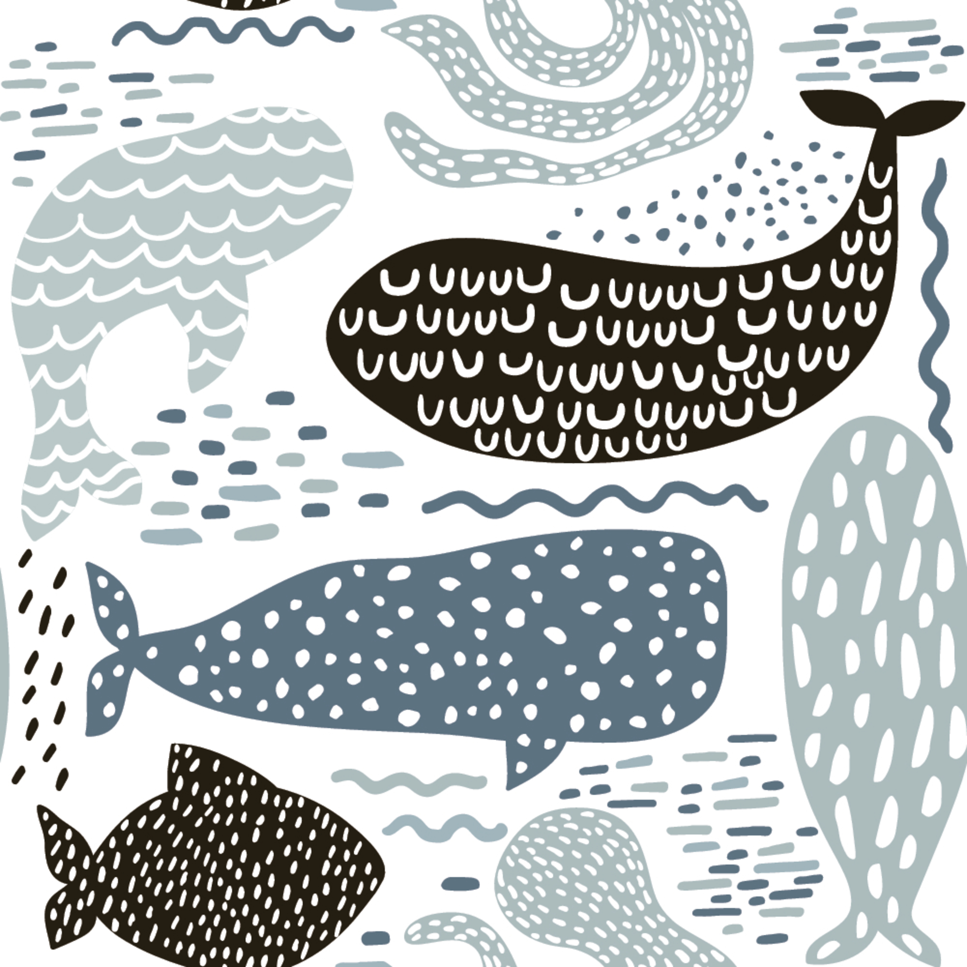 Sea Animal Pattern Mural - Murals Your Way