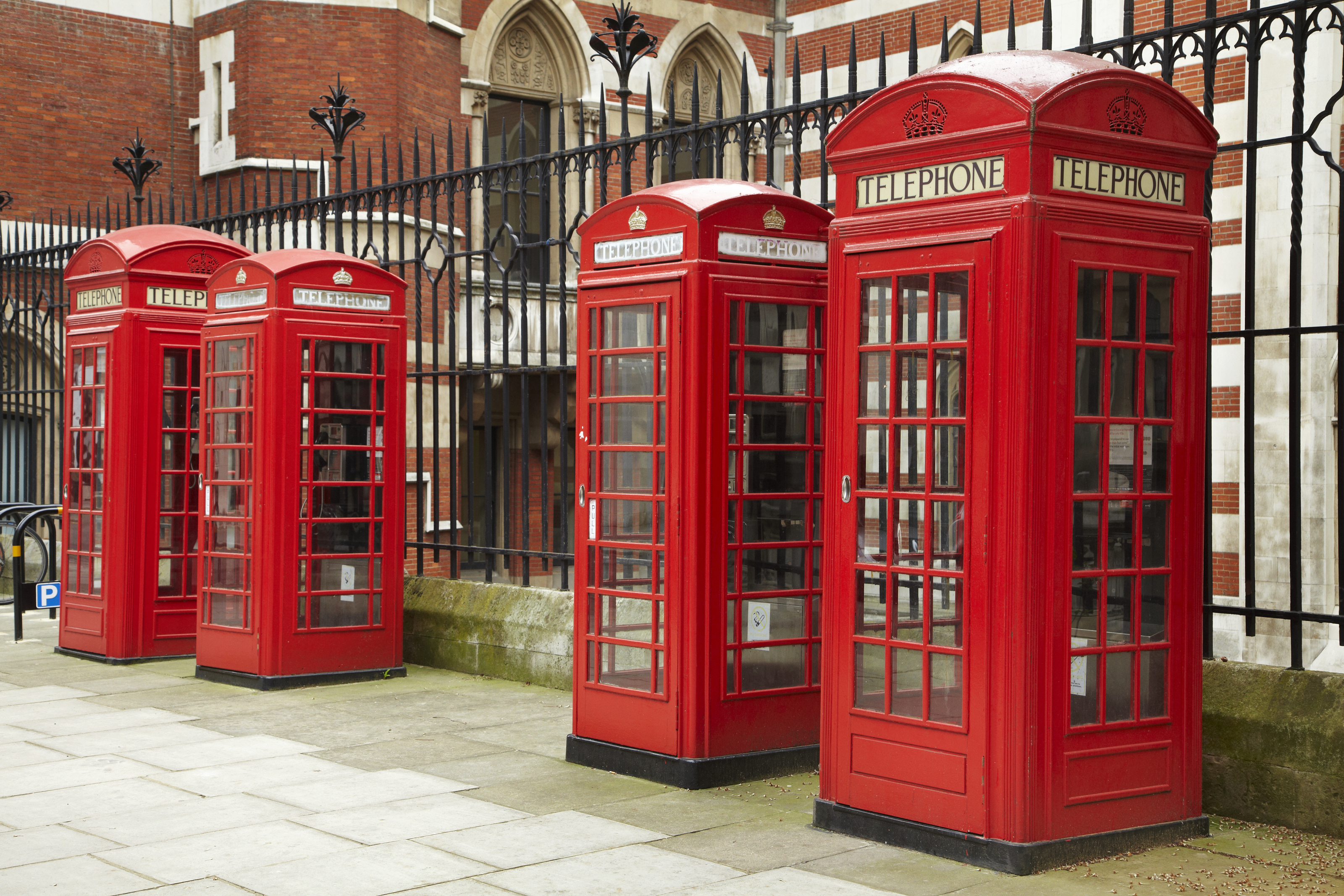 Row Of Phone Boxes Wallpaper Mural - Murals Your Way