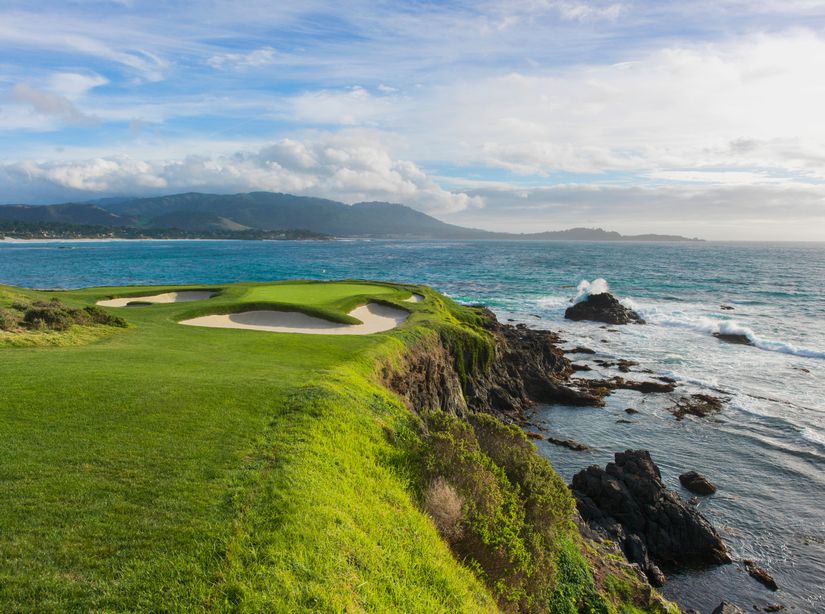Pebble Beach 7th Hole Coast Mural By Evan Schiller - Murals Your Way