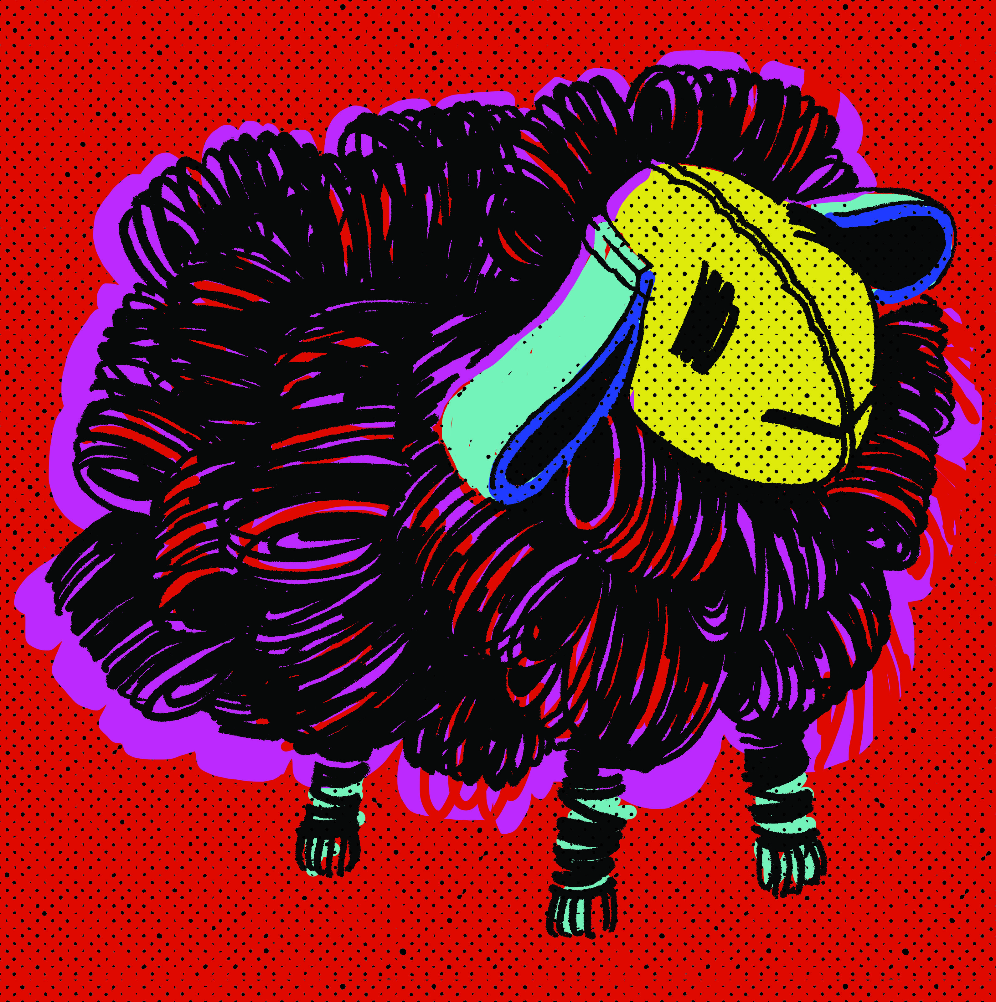 Red Sheep Wall Mural - Murals Your Way