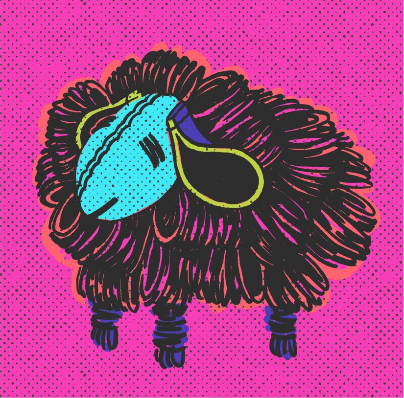 Pink Sheep Wall Mural - Murals Your Way