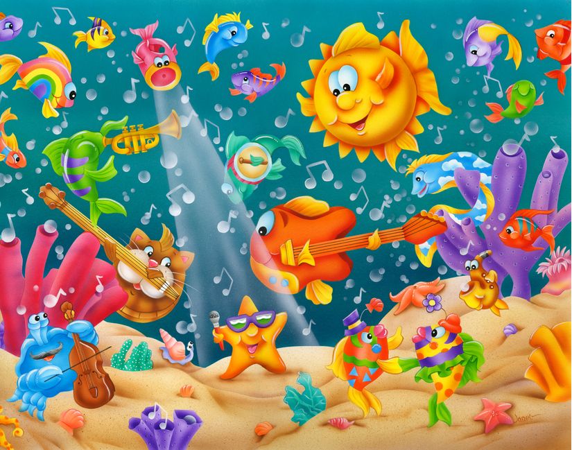 Musical Fish Mural - Janet Skiles - Murals Your Way